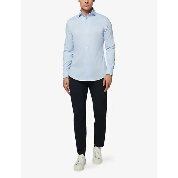 Boggi Milano Regular-fit Japanese Jersey Polo Shirt - Light Blue