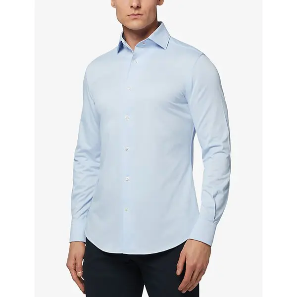 Boggi Milano Regular-fit Japanese Jersey Polo Shirt - Light Blue