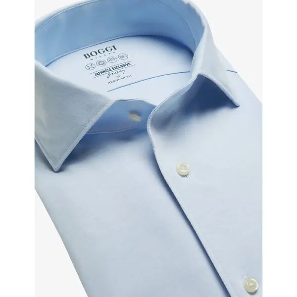 Boggi Milano Regular-fit Japanese Jersey Polo Shirt - Light Blue