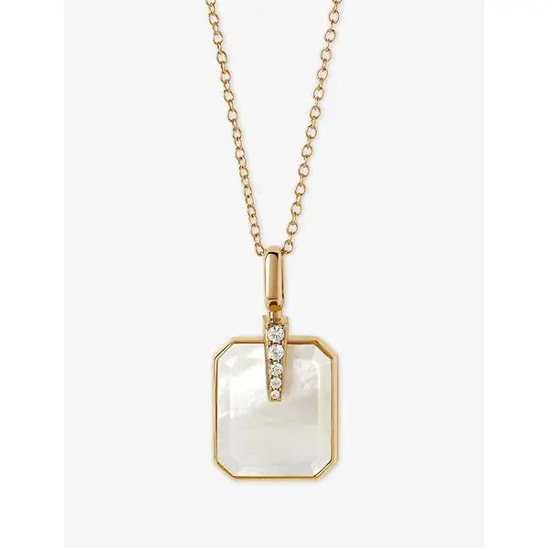 Astley Clarke Deco Spinner Pendant Necklace - Yellow Gold Vermeil