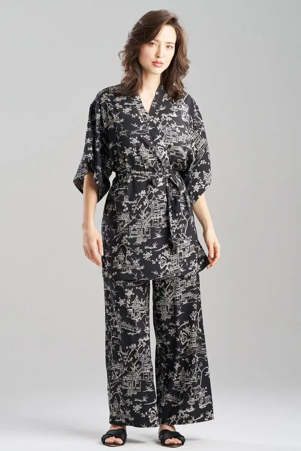 Natori Toile Printed Satin Wrap