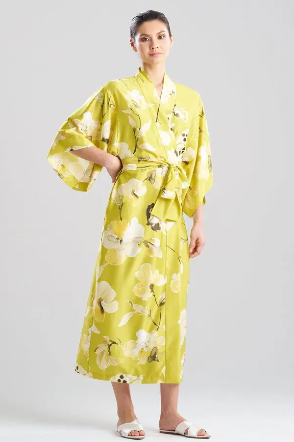 Natori Aurelia Charmeuse Robe - Yellow