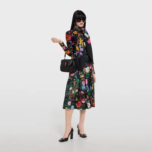 Gucci Printed Silk Wool Shawl