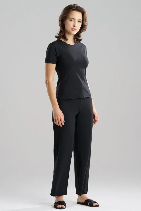 Natori True Bliss Jersey Pajama Set - Black