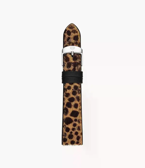 Michele 18mm Leopard Print Pony Hair Leather Strap - Animal Print
