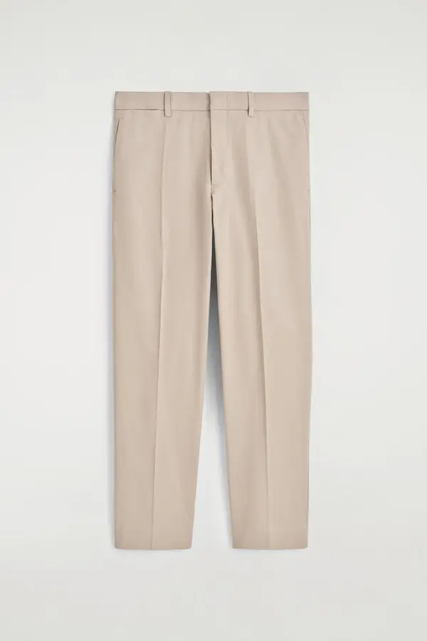 Cos Cotton Regular-fit Tapered Chinos - Beige