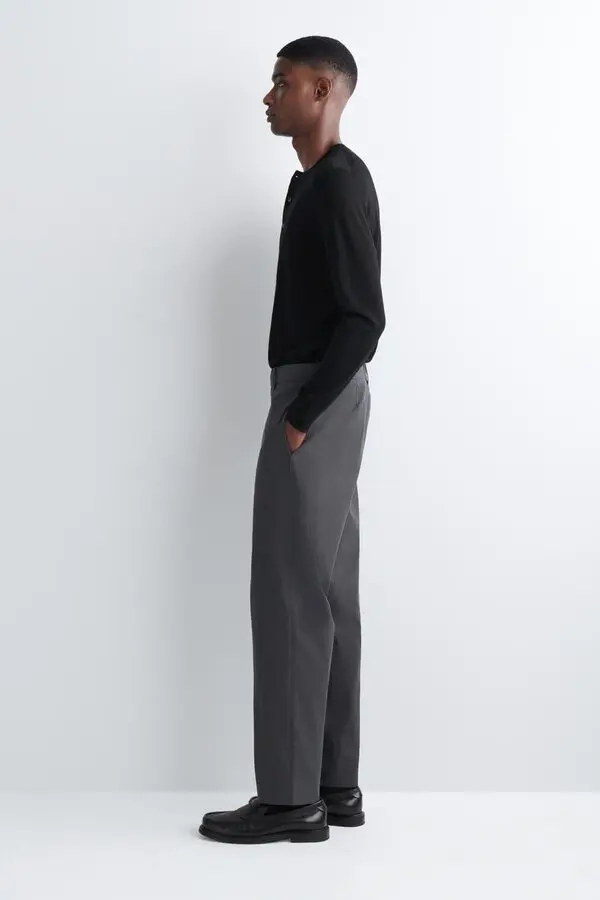 Cos Cotton Regular-fit Tapered Chinos - Gray
