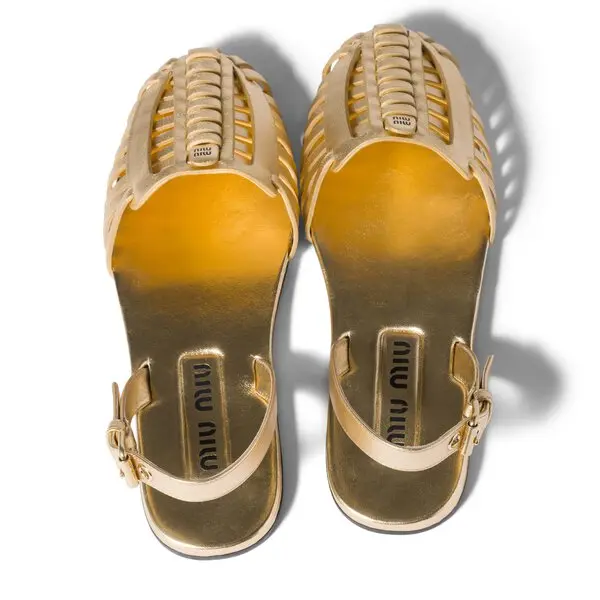 Miu Miu Laminated Nappa Leather Fisherman Sandals