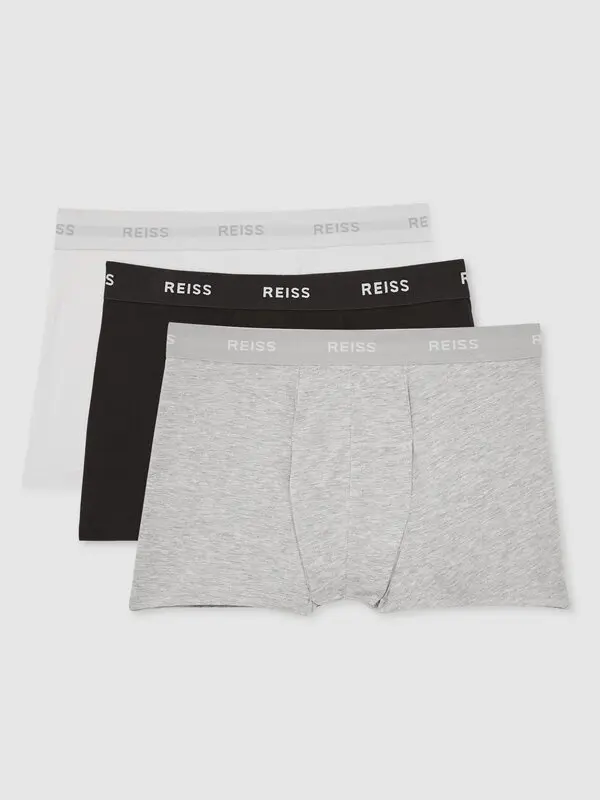 REISS Heller Stretch-cotton Logo-waistband Boxers 3 Pack - Multi