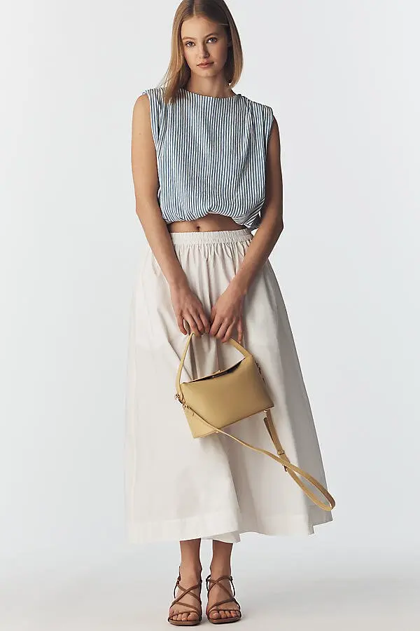 ALIGNE Natalie Poplin Maxi Skirt - White