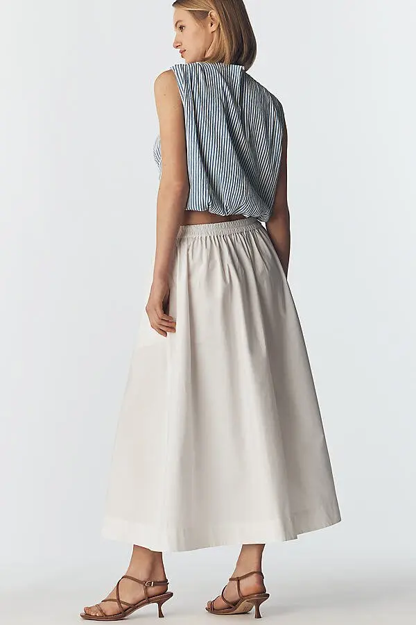ALIGNE Natalie Poplin Maxi Skirt - White