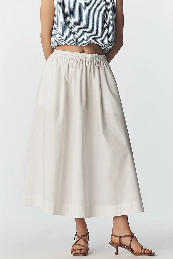 ALIGNE Natalie Poplin Maxi Skirt - White
