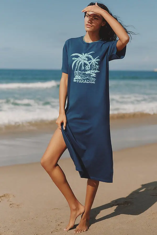 CELANDINE Graphic T-shirt Midi Dress