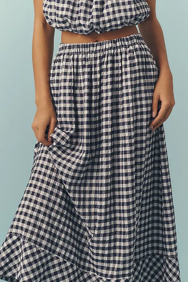 Stateside Gingham Maxi Skirt