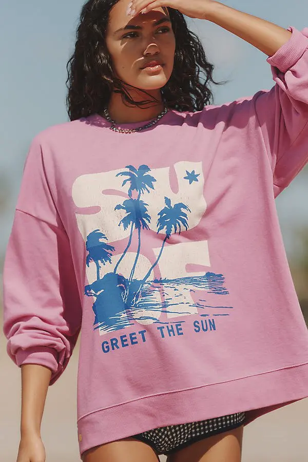 CELANDINE Printed Crew-neck Sweatshirt