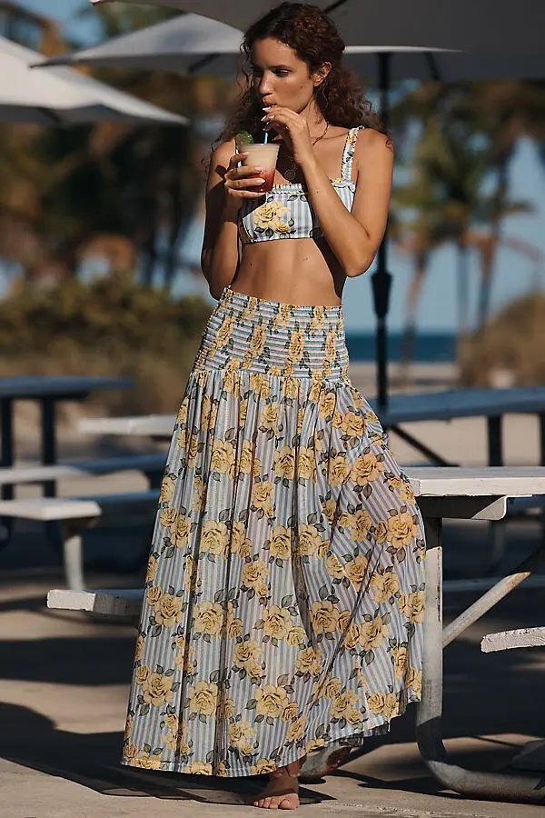 HUTCH Rivi Maxi Skirt - Yellow Floral