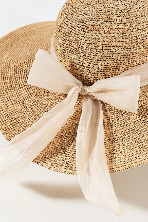 San Diego Hat Floppy Hat With Bow Detail - Natural