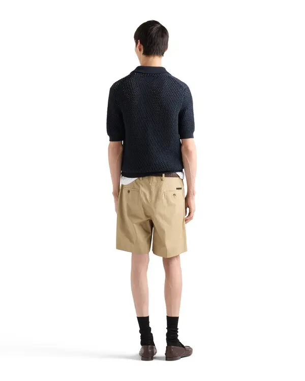 Prada Linen And Cotton Polo Shirt