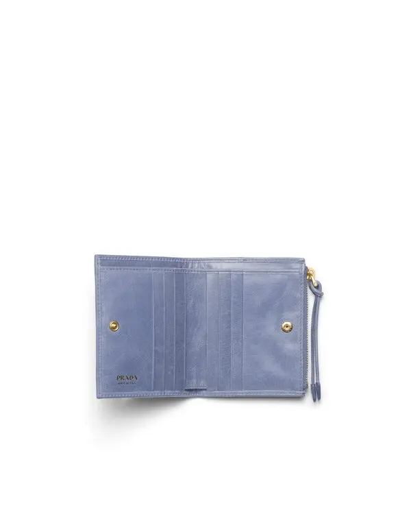 Prada Small Leather Wallet - Blue