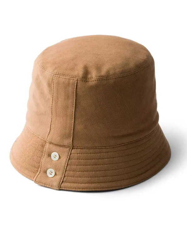 Prada Piqué Bucket Hat - Neutral
