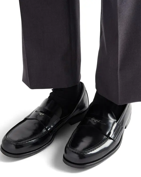Prada Brushed Leather Loafers