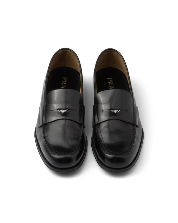 Prada Brushed Leather Loafers