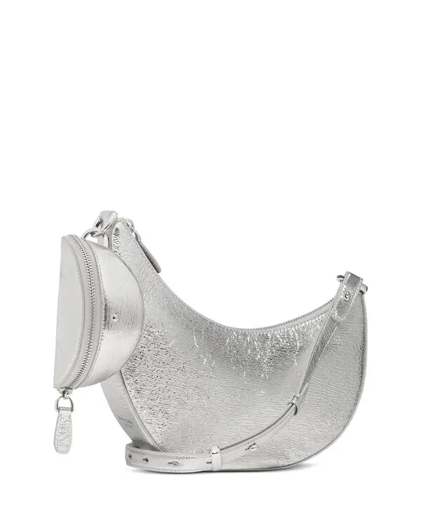 Kate Spade New York Crinkle Metallic Leather Crossbody - Silver