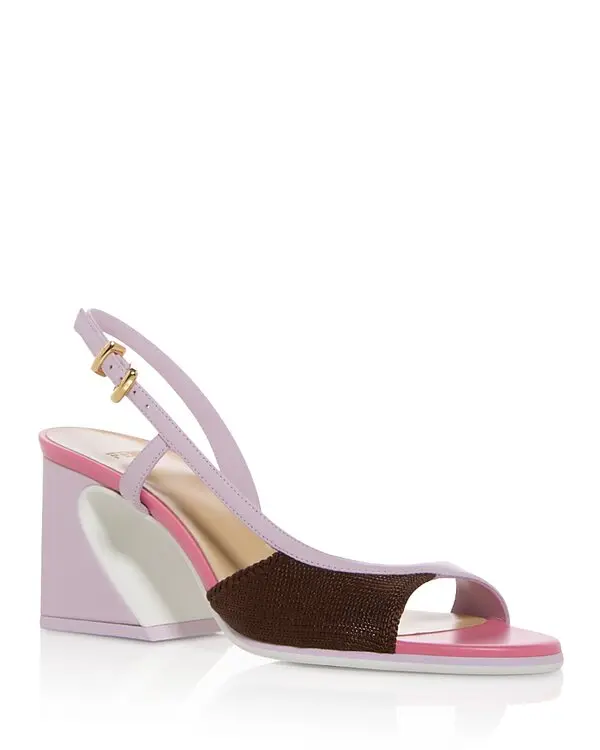 Fendi Arco Sculptural Slingback Sandals - Palissandro