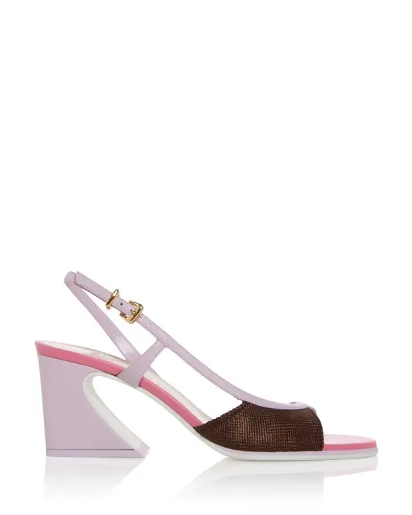 Fendi Arco Sculptural Slingback Sandals - Palissandro