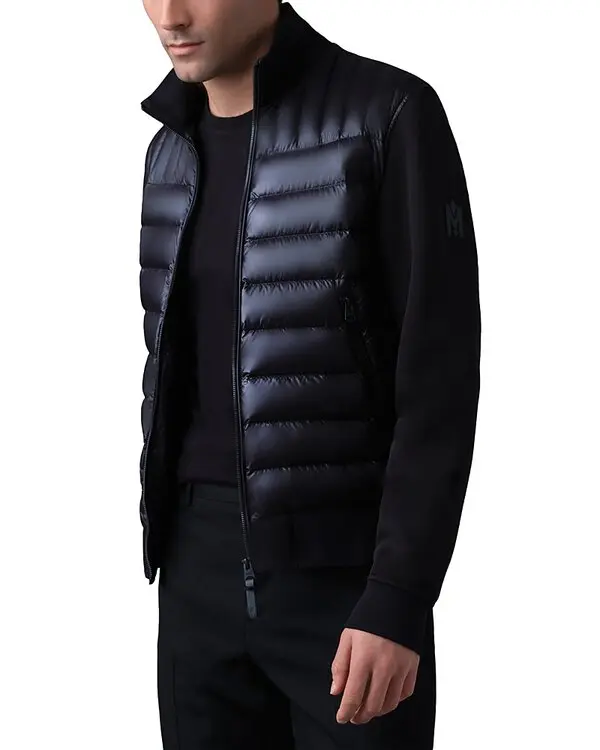 Mackage Collin-r Nano Down Mixed Media Bomber Jacket - Black