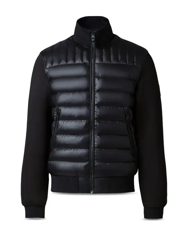 Mackage Collin-r Nano Down Mixed Media Bomber Jacket - Black