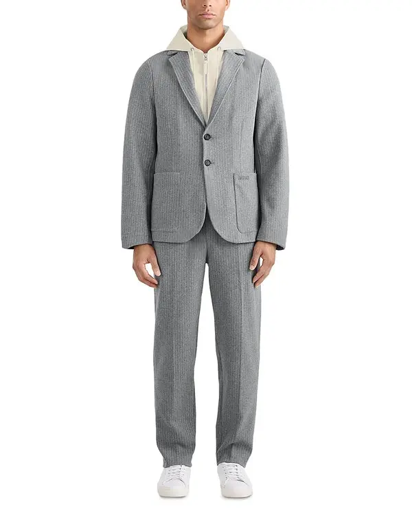 Mackage Knit Blazer With Removable Bib - Light Grey Mix Cream