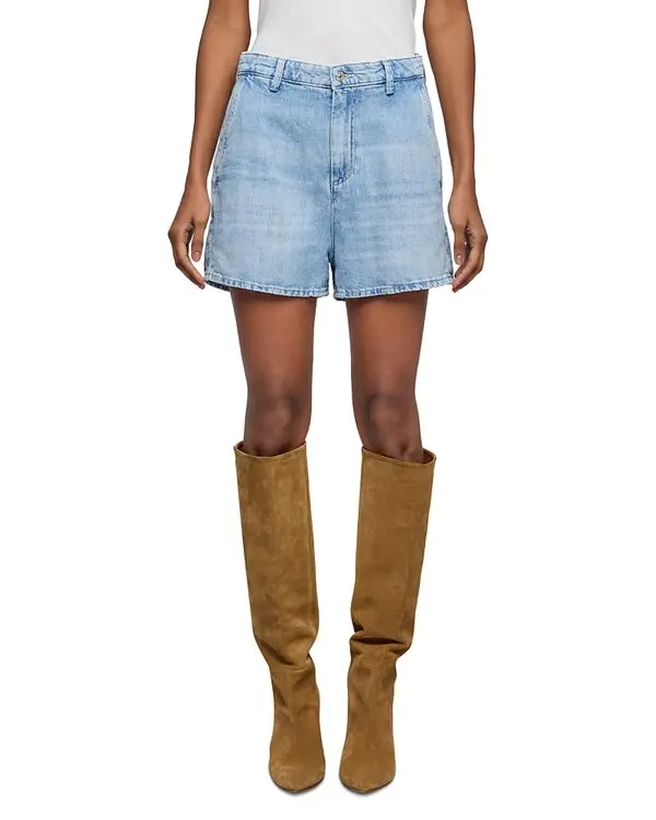 7 For All Mankind Denim Trouser Shorts - Iris