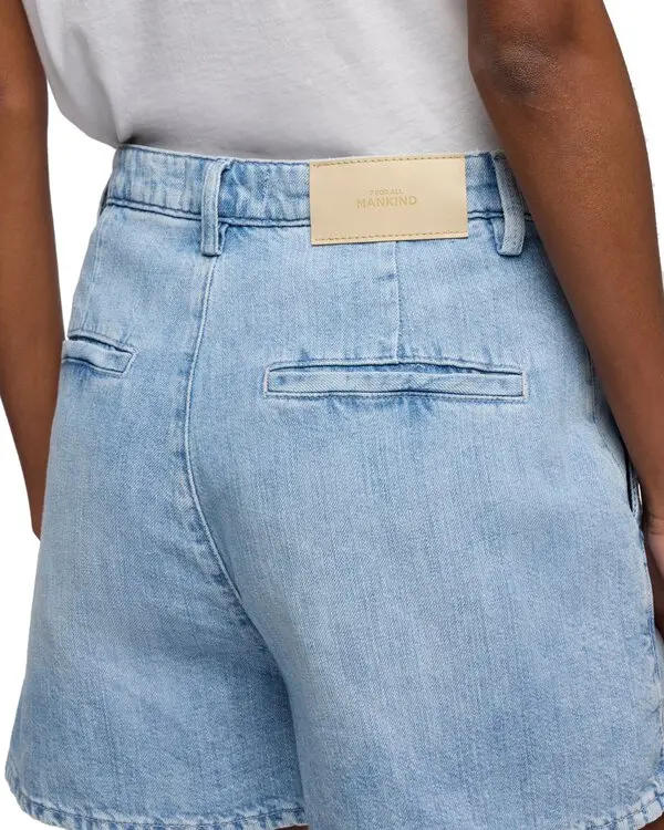 7 For All Mankind Denim Trouser Shorts - Iris