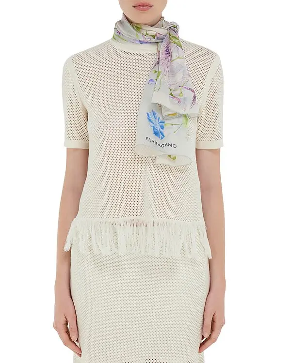FERRAGAMO Gaia Silk Scarf - Light Denim