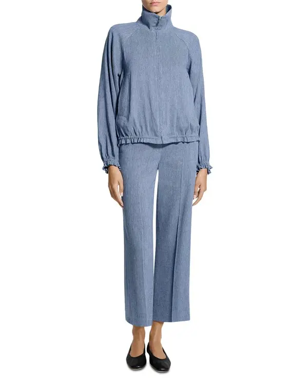 Theory Ruffled Denim Jacket