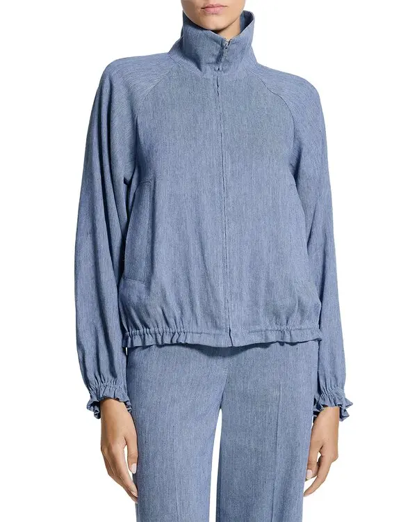 Theory Ruffled Denim Jacket