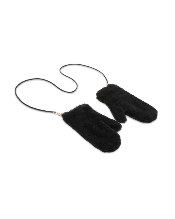 Max Mara Ombrato Alpaca Blend Teddy Mittens - Black
