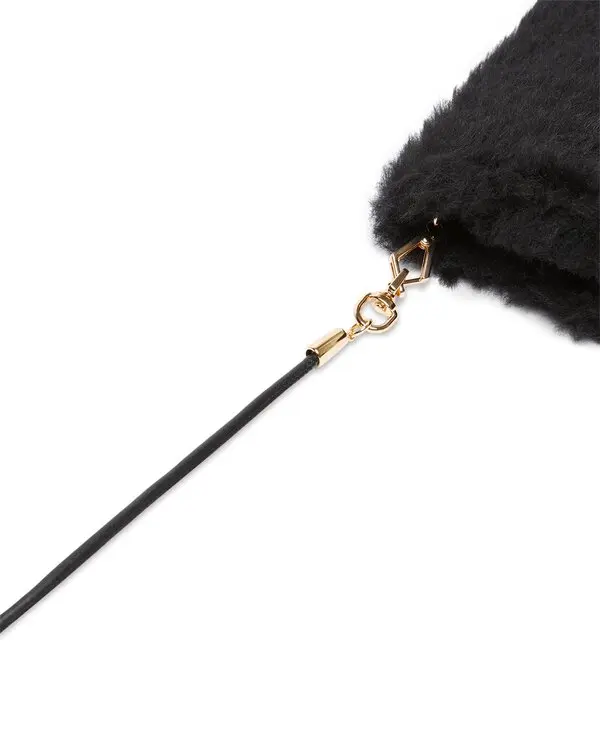 Max Mara Ombrato Alpaca Blend Teddy Mittens - Black