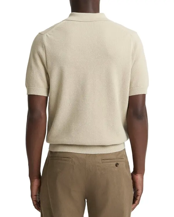 Vince Pique Zip Polo - Parchment