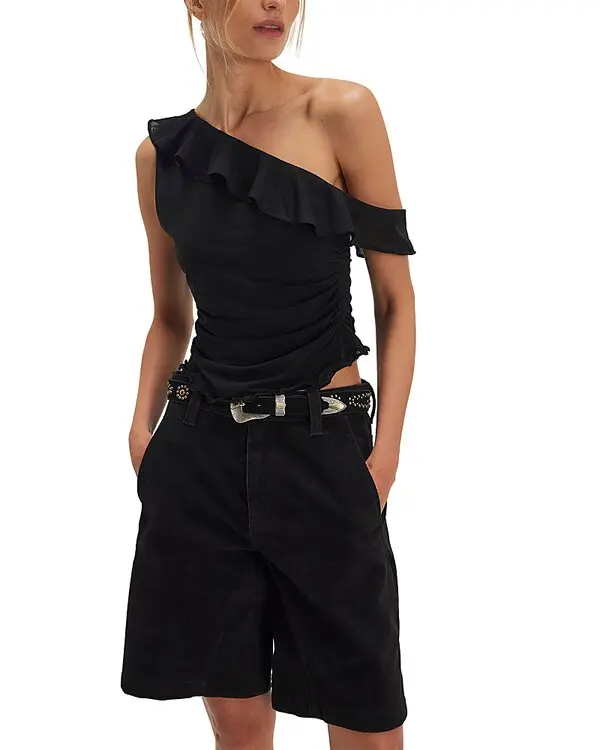 Free People Isla One Shoulder Top - Black