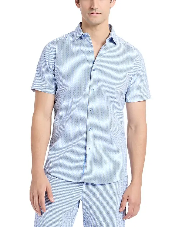 Robert Graham Fornillo Seersucker Woven Shirt - Navy