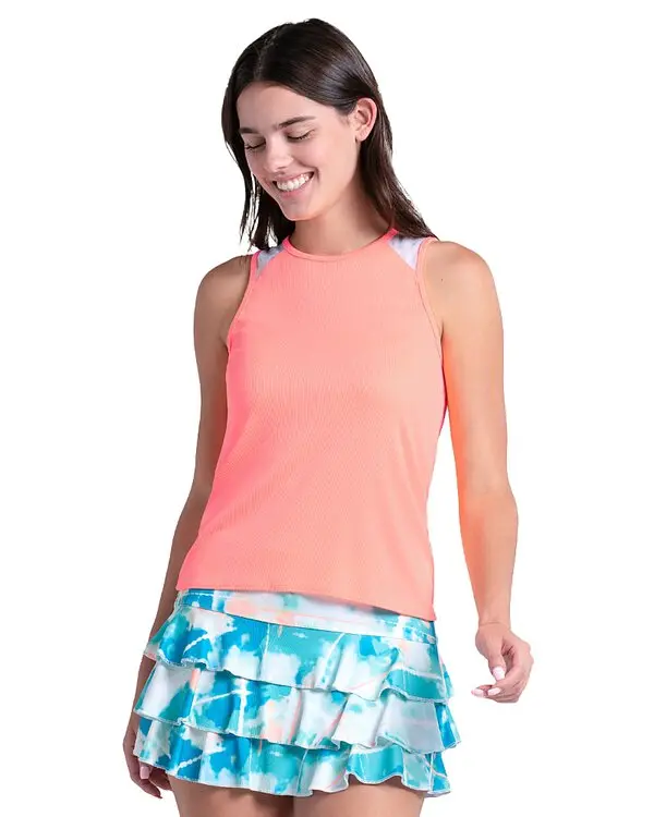 Lucky In Love Twist Back Rib Tank - Orange