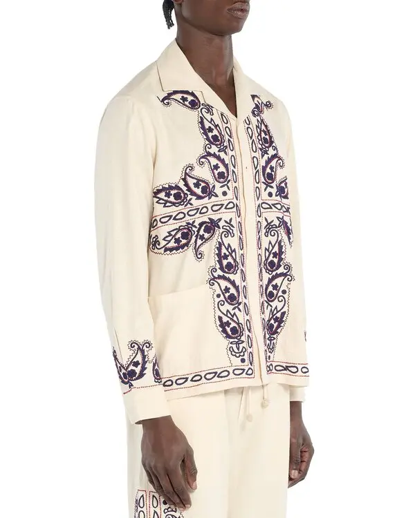 BAZISZT Memento Paisley Pattern Shirt - Beige