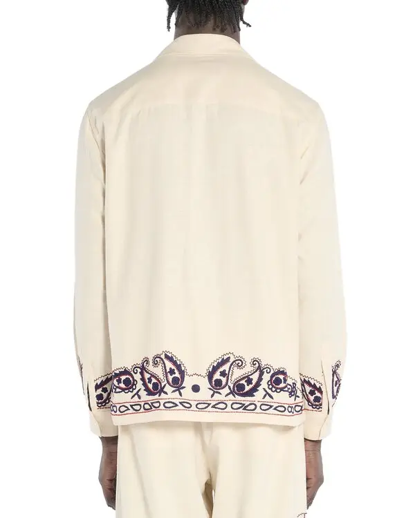BAZISZT Memento Paisley Pattern Shirt - Beige