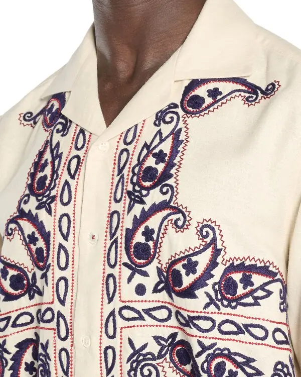 BAZISZT Memento Paisley Pattern Shirt - Beige