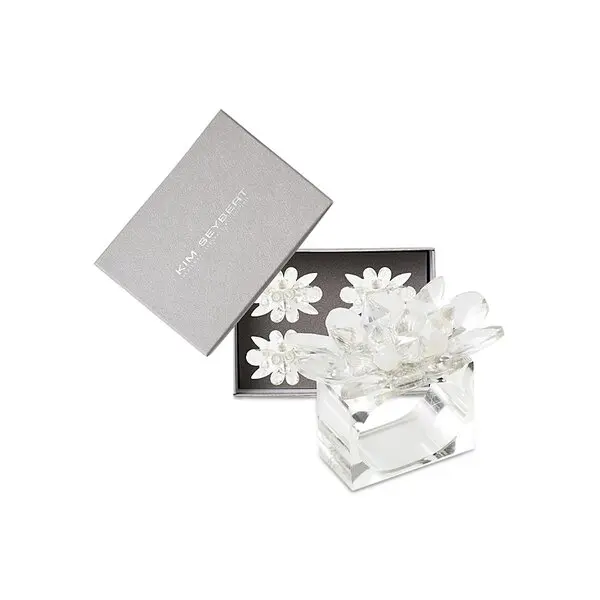 KIM SEYBERT Spectra Napkin Ring, Set Of 4 - Clear/white