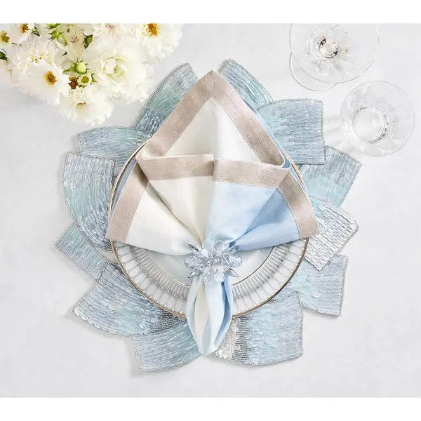 KIM SEYBERT Spectra Napkin Ring, Set Of 4 - Glacier Blue