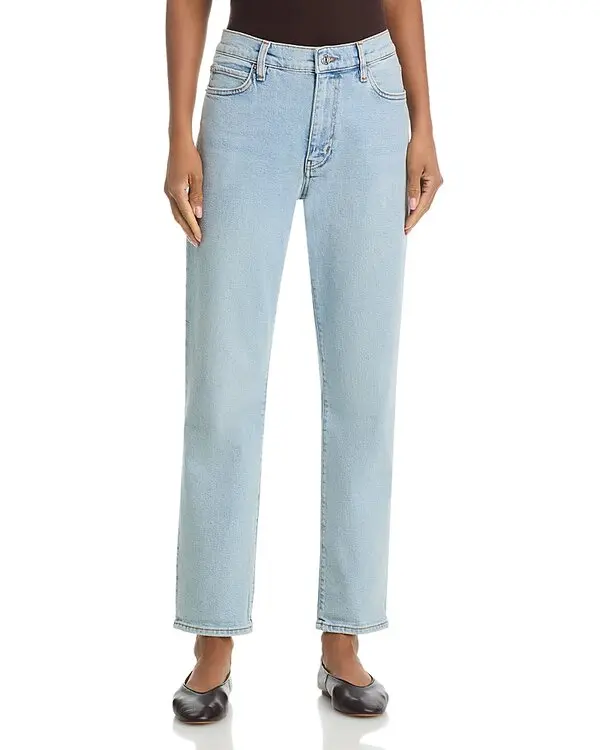 FRAME The Borrowed Mid-rise Slim Straight Jeans - Ida
