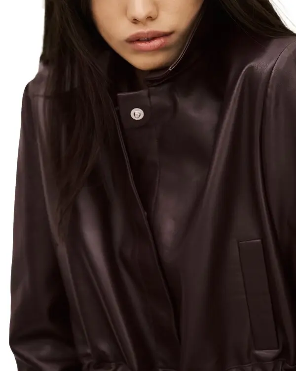 Ba&sh Manita" Leather Jacket - Plum